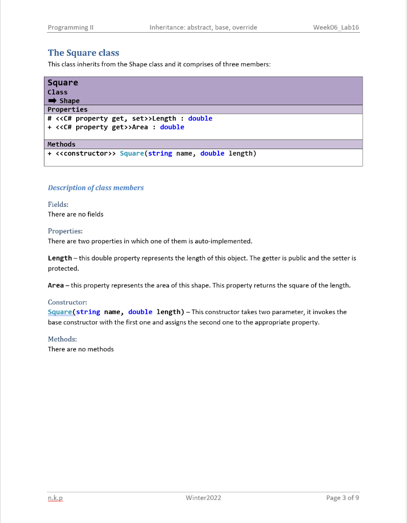 Solved In this exercise you will be using inheritance to | Chegg.com