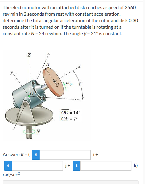 Solved PleaseThe electric motor with an attached disk | Chegg.com