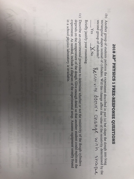 Solved 2018 AP® PHYSICS 1 FREE-RESPONSE QUESTIONS (b) | Chegg.com