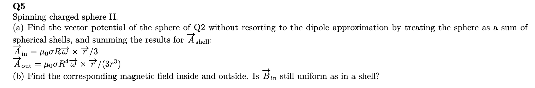 Solved Find the vector potential A inside and outside a long | Chegg.com