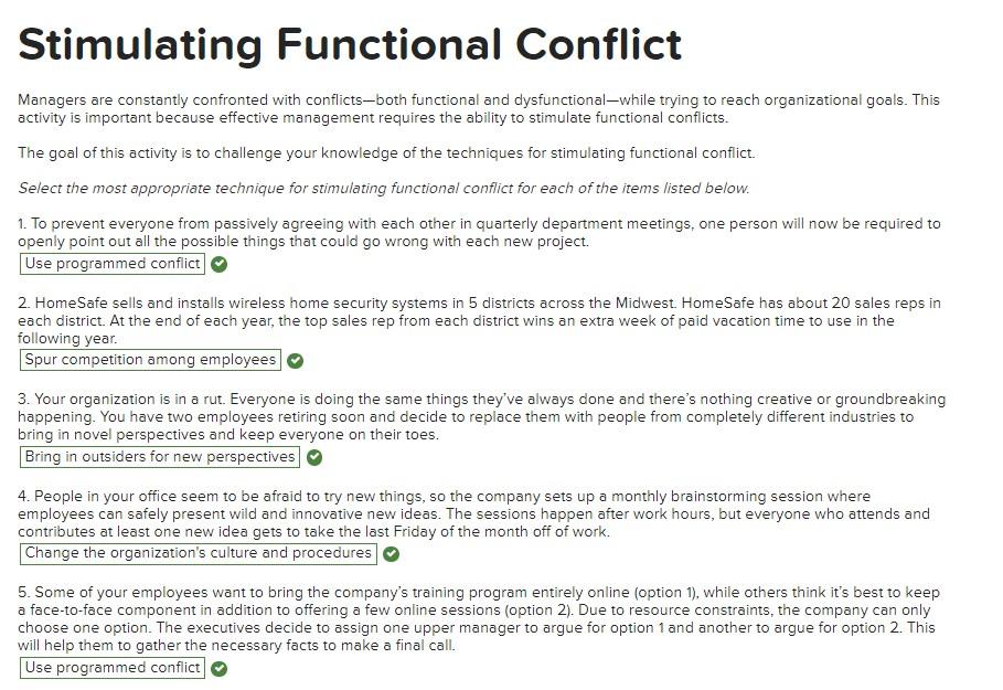 Stimulating Functional Conflict Managers are | Chegg.com