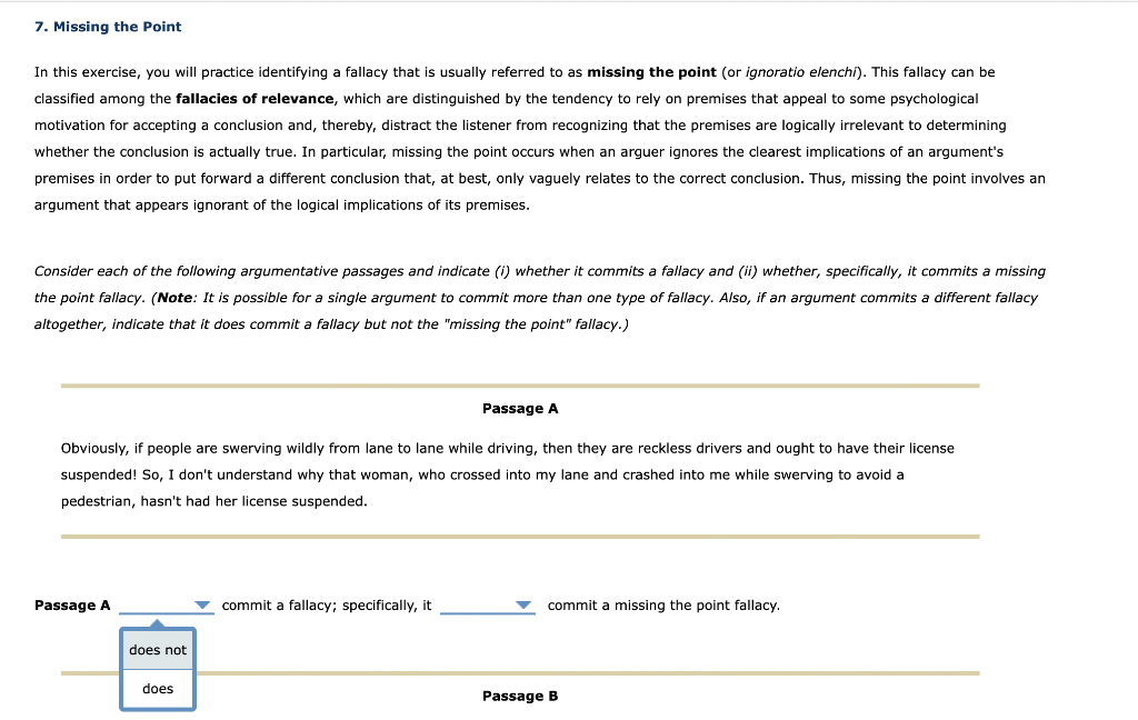 7. Missing the Point In this exercise, you will | Chegg.com