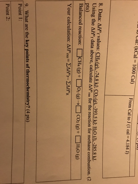 Solved to cal: (kCal-1000 Cal) | From Cal to J (1 cal = | Chegg.com