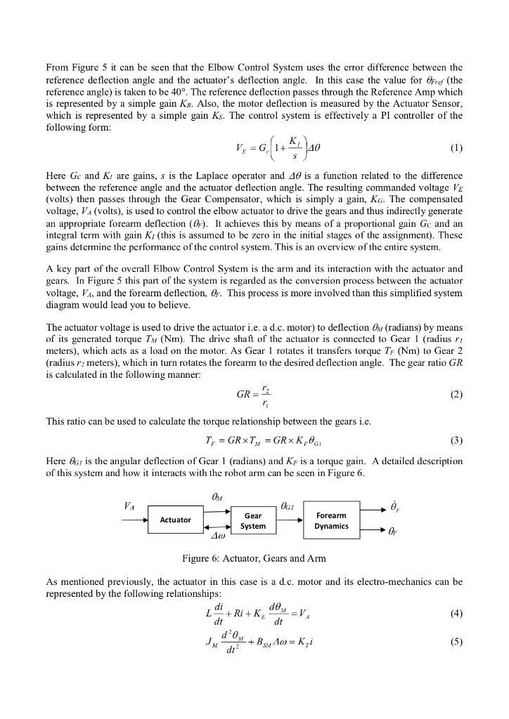 Problem Specification The motion of the arm is | Chegg.com