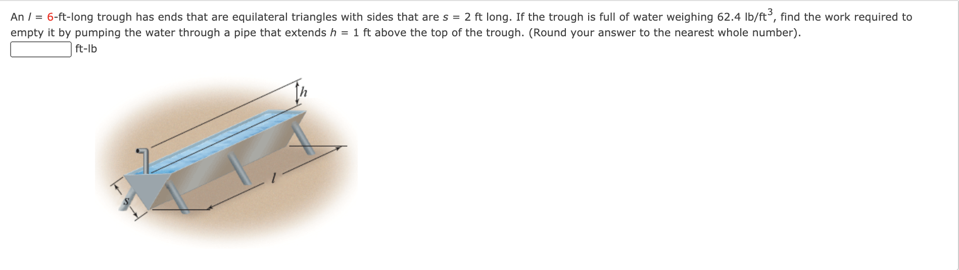 Solved An I = 6-ft-long trough has ends that are equilateral | Chegg.com