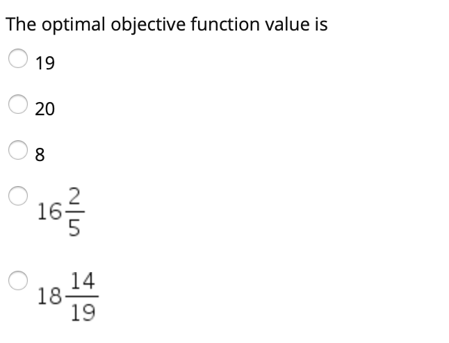 The optimal objective function value is 20 08 The | Chegg.com
