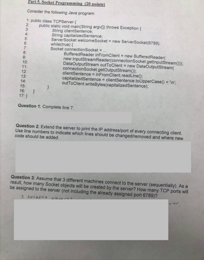 Please answer each question :) I blurred out my | Chegg.com