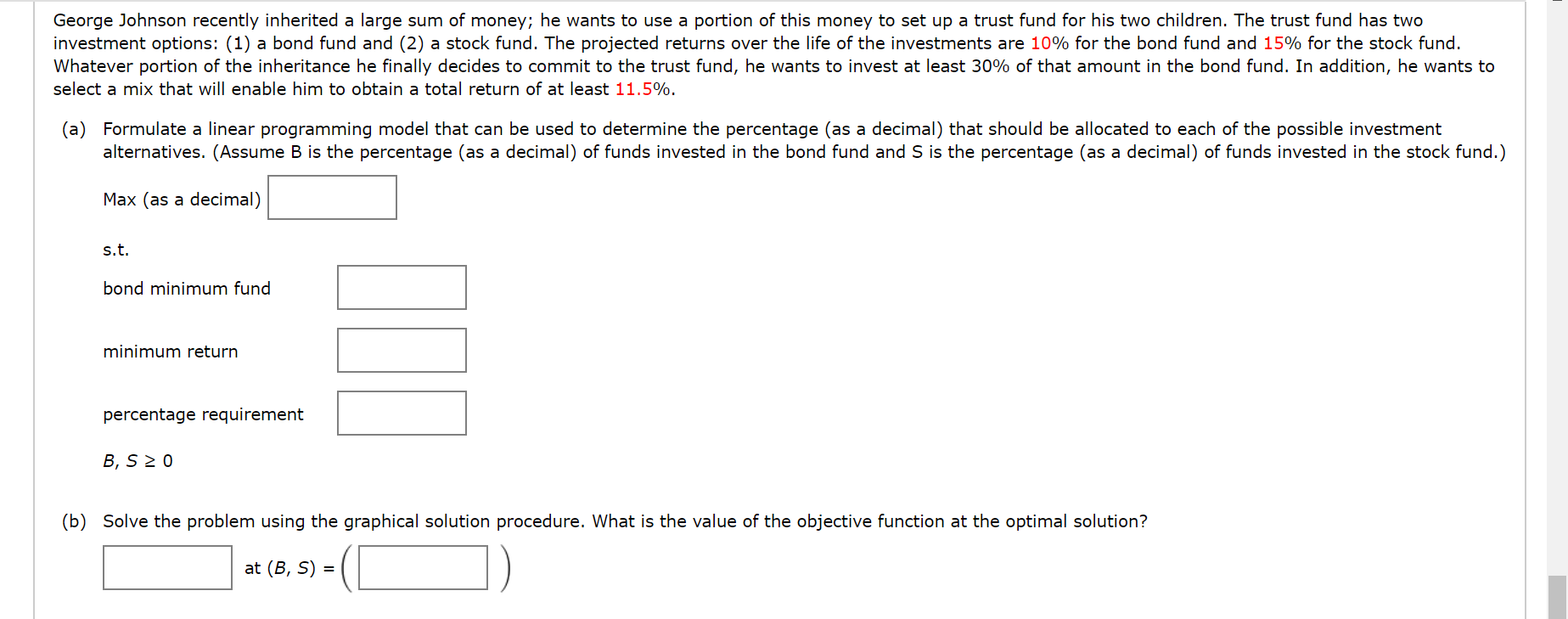 Solved George Johnson recently inherited a large sum of | Chegg.com
