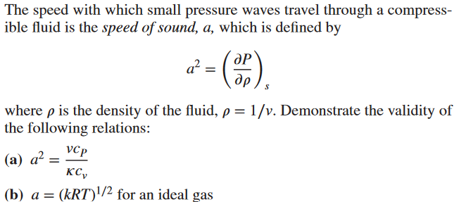 Solved The speed with which small pressure waves travel | Chegg.com