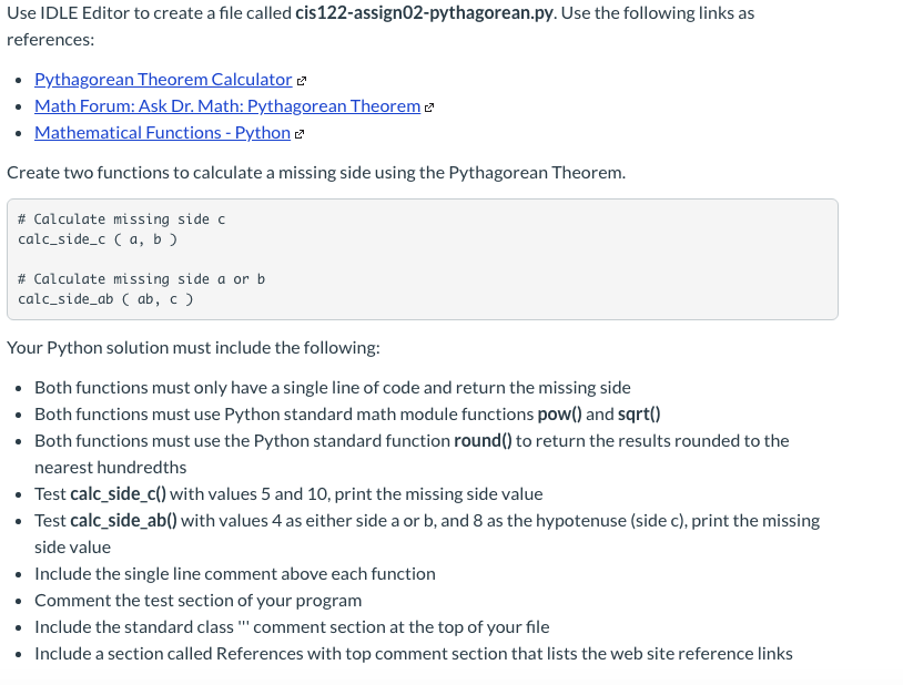 Solved Use IDLE Editor to create a file called cis | Chegg.com