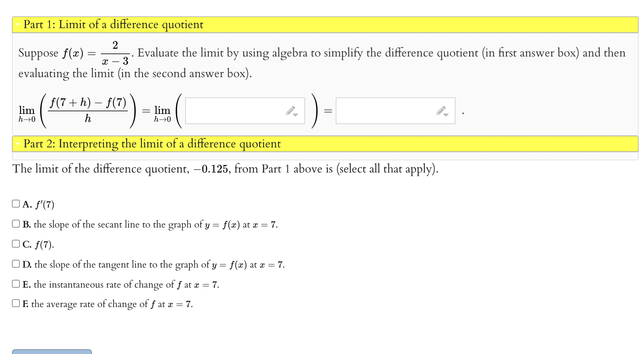 Solved Suppose f(x)=x−32. Evaluate the limit by using | Chegg.com