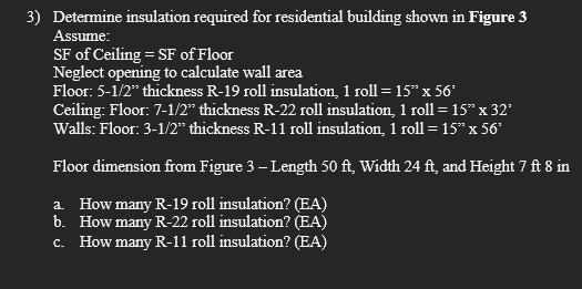 Solved 3) Determine insulation required for residential | Chegg.com