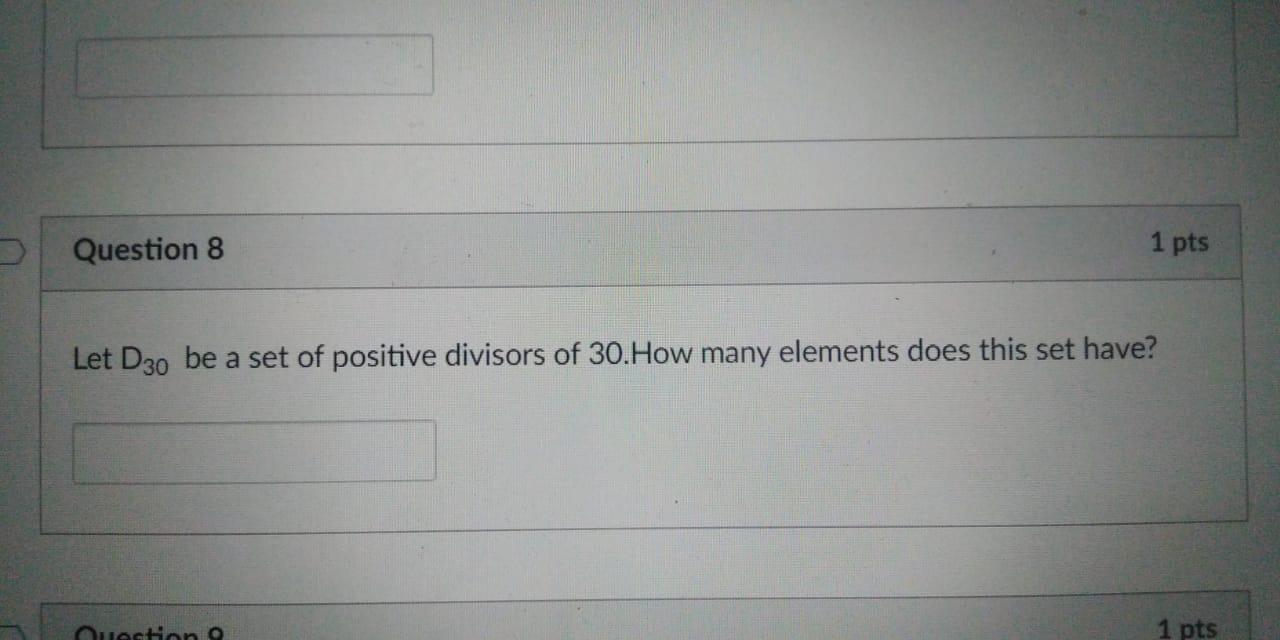 Solved Question 8 1pts Let D30 be a set of positive divisors | Chegg.com