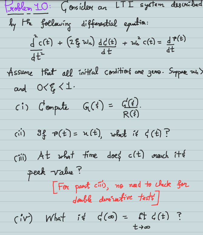 Solved Problen 10: Consider an LT I system describedby the | Chegg.com