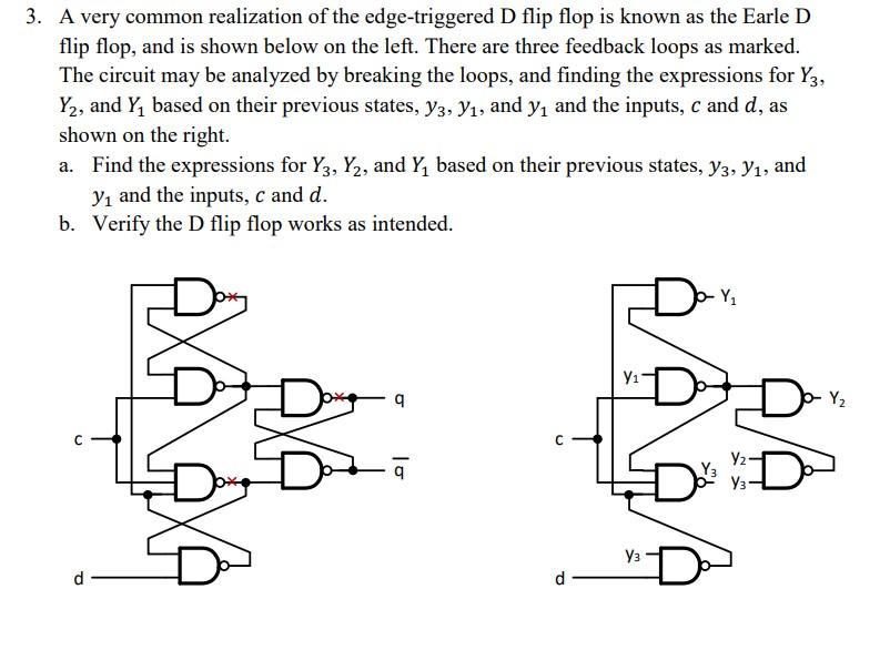 [Solved]: 3. A very common realization of the edge-trigger