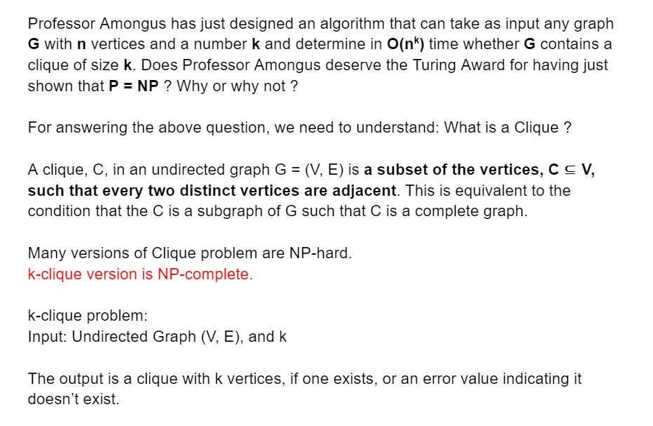 Solved Professor Amongus has just designed an algorithm that | Chegg.com