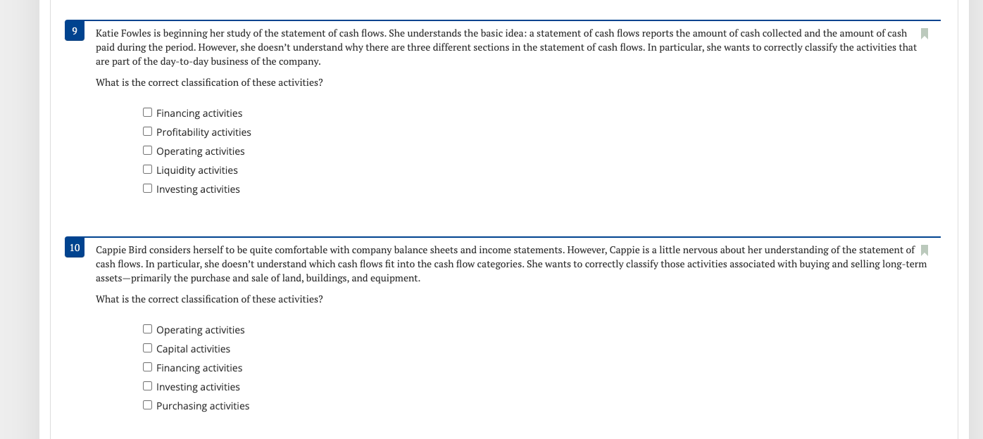 Solved Katie Fowles is beginning her study of the statement | Chegg.com
