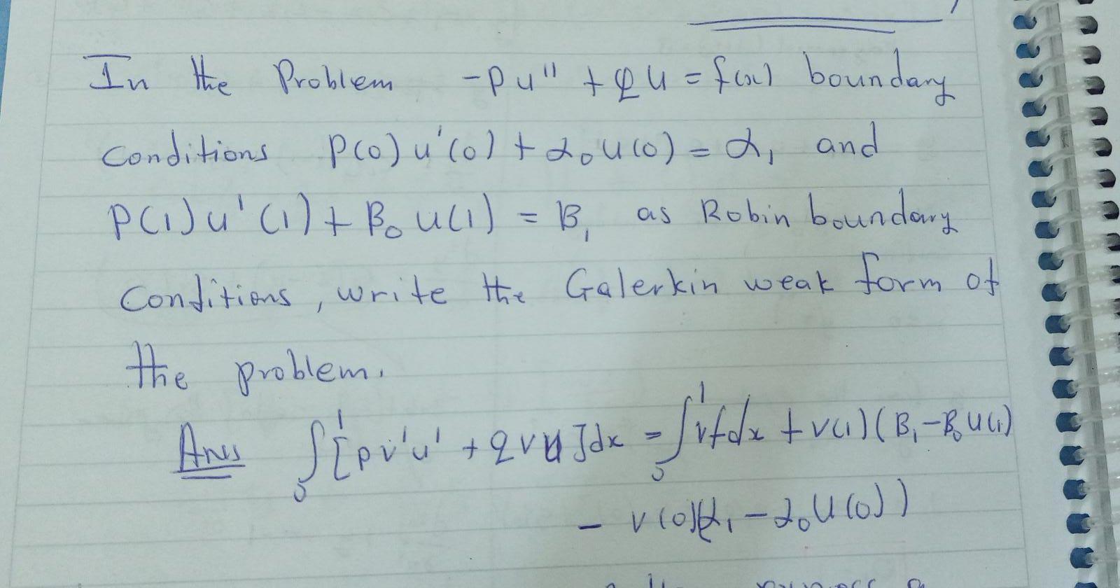 В In the Problem -pu" +8u = fond boundary Conditions | Chegg.com