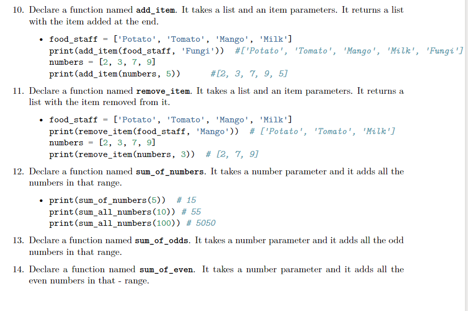 Solved 10. Declare a function named add_item. It takes a | Chegg.com