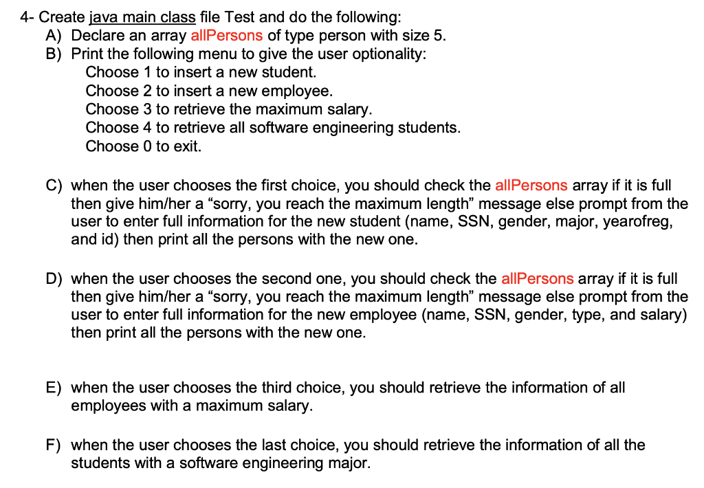 Solved Q1) Write a java program with the following steps: 1- | Chegg.com
