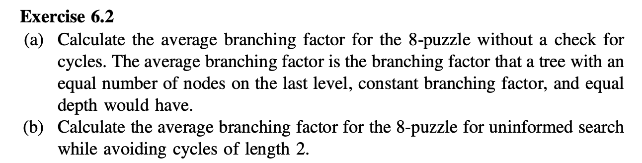 Solved Exercise 6.2 (a) Calculate the average branching | Chegg.com