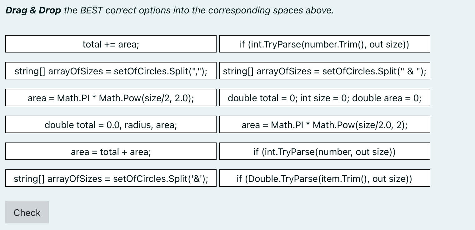 Solved Complete the following METHOD by adding (drag and | Chegg.com