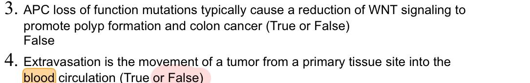 Solved 3 Apc Loss Of Function Mutations Typically Cause A