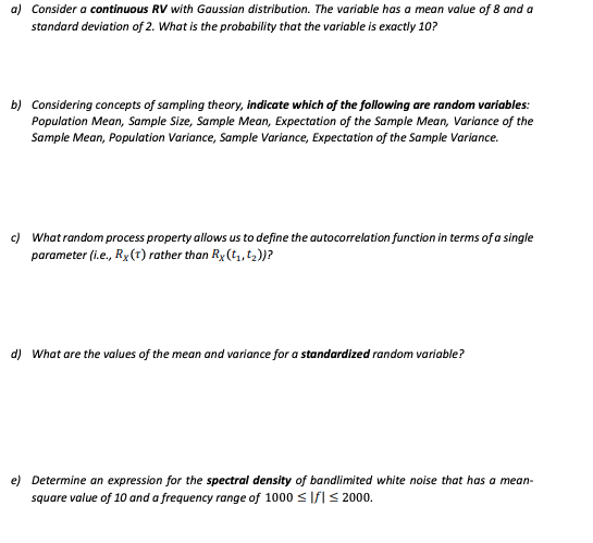 Solved a) Consider a continuous RV with Gaussian | Chegg.com