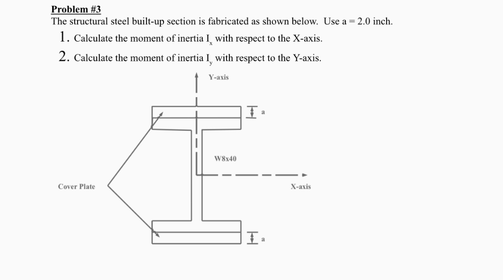 Solved Problem #3 The structural steel built-up section is | Chegg.com