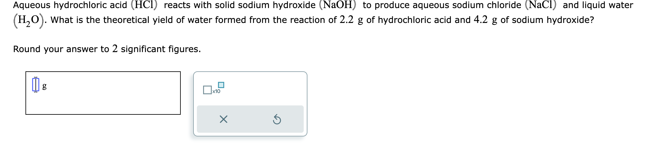 Solved Aqueous hydrochloric acid (HCl) reacts with solid | Chegg.com