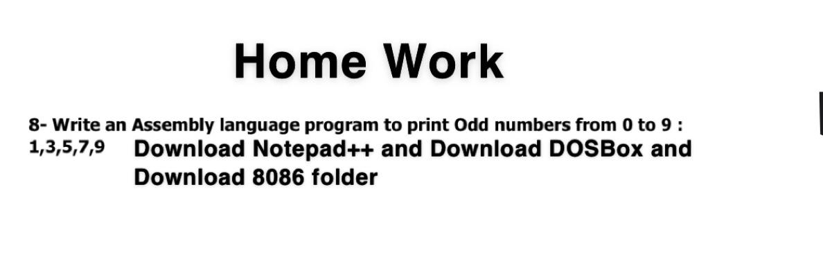 8- Write an Assembly language program to print Odd | Chegg.com