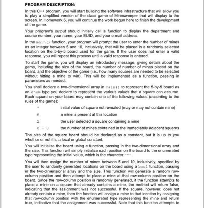 Solved PROGRAM DESCRIPTION: In this C++ program, you will | Chegg.com