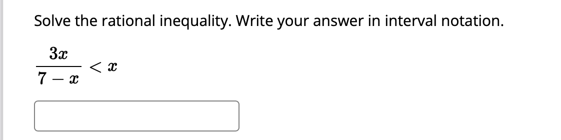 Solved Solve the rational inequality. Write your answer in | Chegg.com
