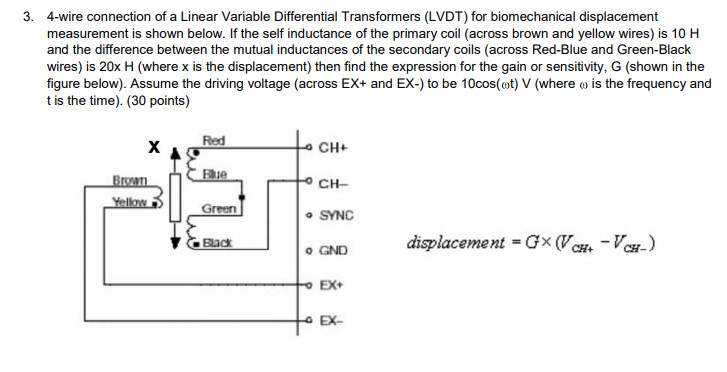 3. 4-wire connection of a Linear Variable | Chegg.com