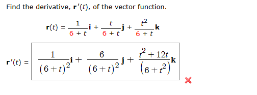 Solved Find the derivative, r′(t), of the vector function. | Chegg.com