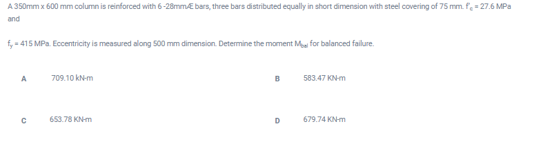 Solved A 350mm x 600 mm column is reinforced with 6-28mm | Chegg.com