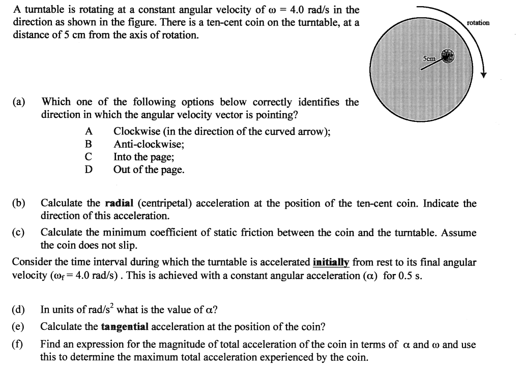 Solved A turntable is rotating at a constant angular | Chegg.com