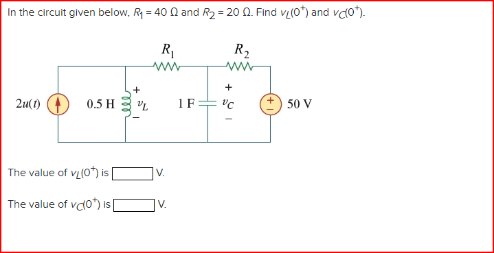 Solved In the circuit given below, R1=40Ω and R2=20Ω. Find | Chegg.com