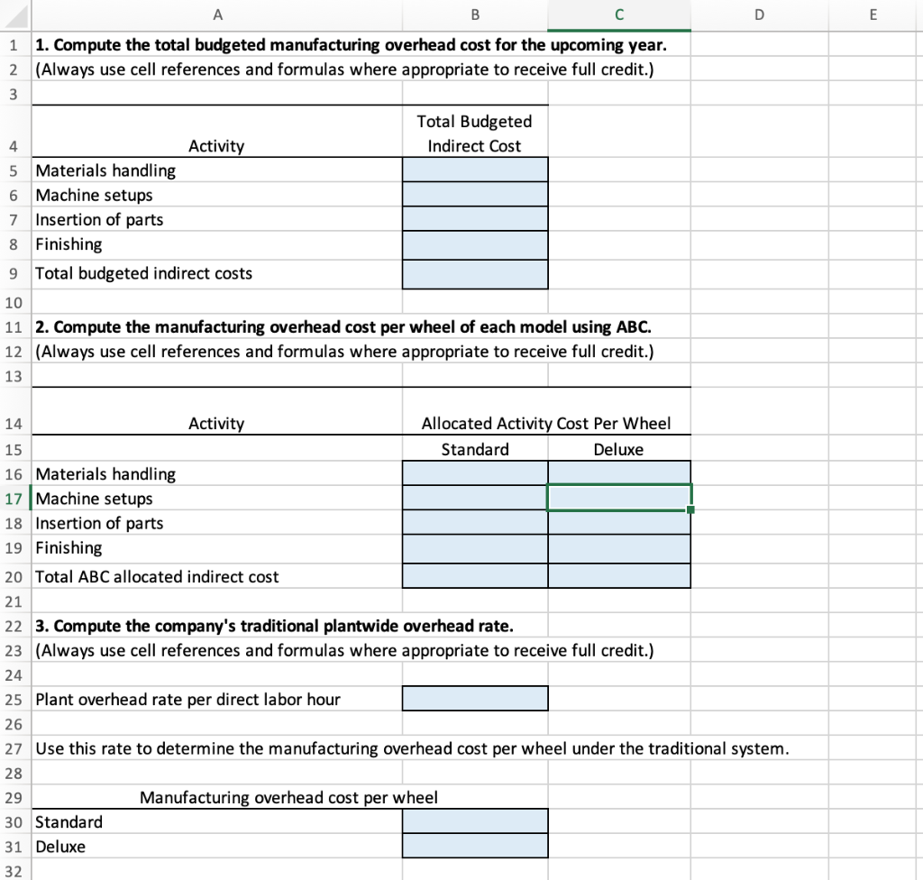 Solved E A F G Activity-Based Costing, Lean Operations, and | Chegg.com