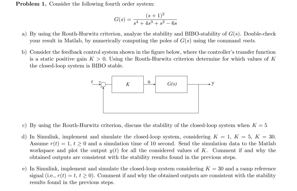 Solved Problem 1. Consider the following fourth order | Chegg.com