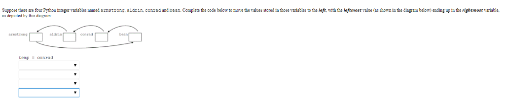 Solved Suppore there are four Python integer variables named | Chegg.com