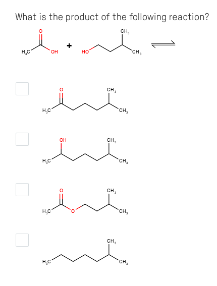 Solved What is the product of the following reaction? | Chegg.com