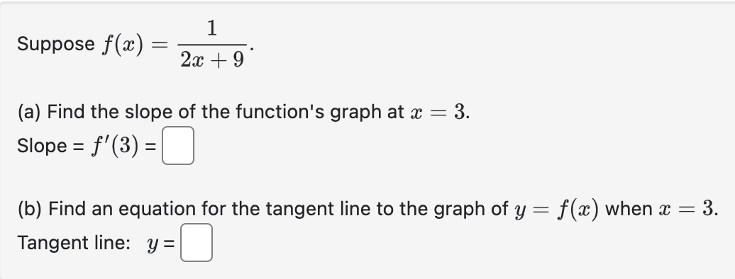 Solved Suppose f(x)=2x+91 (a) Find the slope of the | Chegg.com