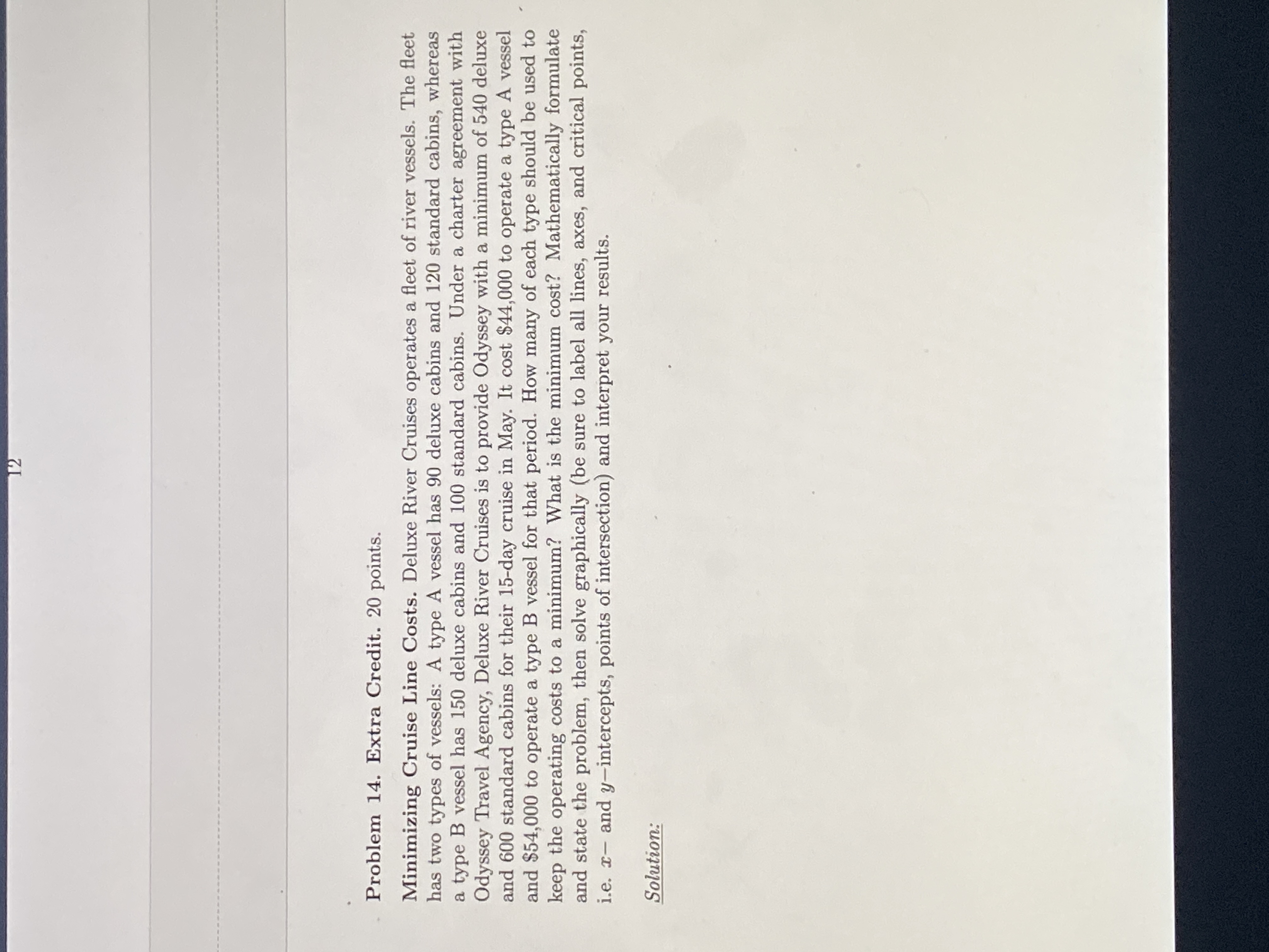 Solved Problem 14. Extra Credit. 20 points. Minimizing | Chegg.com