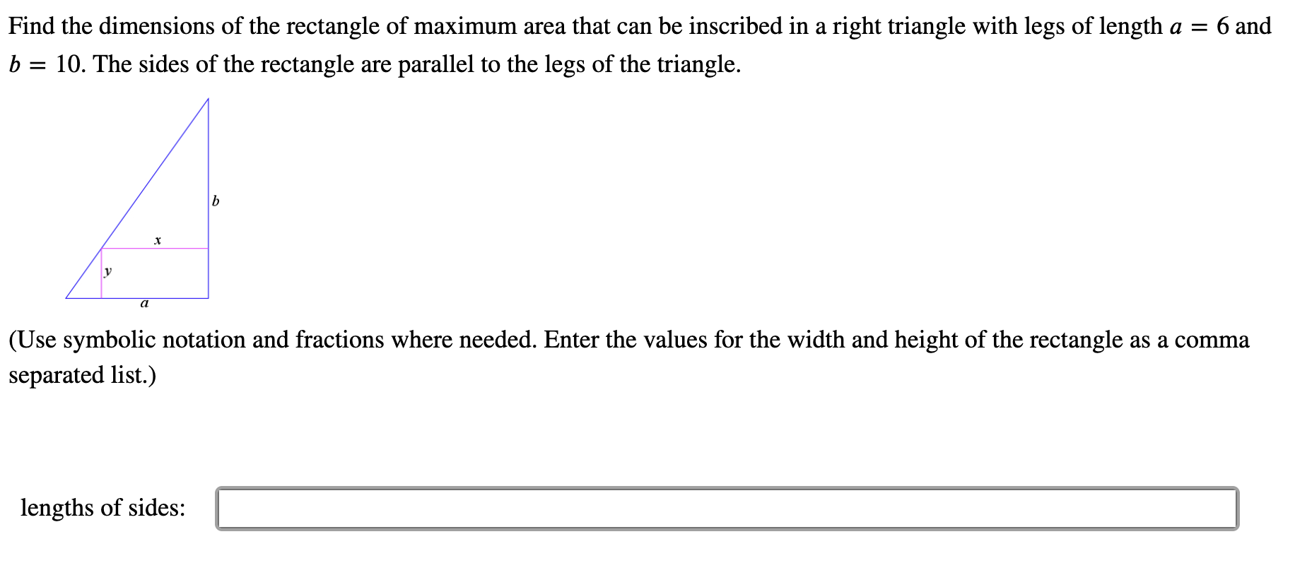 Solved Find the dimensions of the rectangle of maximum area | Chegg.com