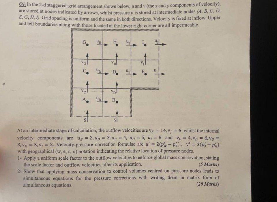 QA In the 2-d staggered-grid arrangement shown below, | Chegg.com