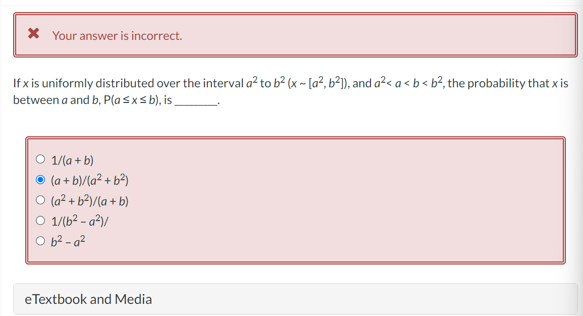 Solved If x is uniformly distributed over the interval a2 to | Chegg.com