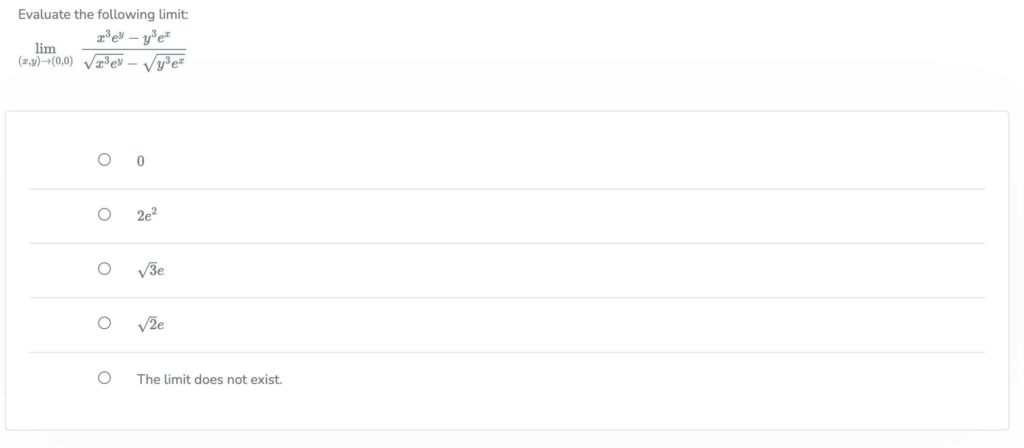 Solved Evaluate the following limit: | Chegg.com