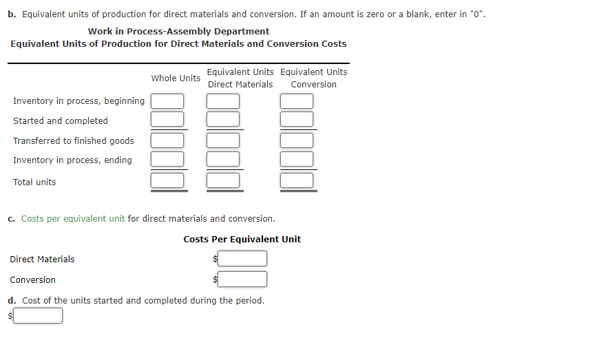 Solved a. The number of units in work in process inventory | Chegg.com