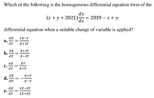 Solved Which of the following is the homogeneous | Chegg.com